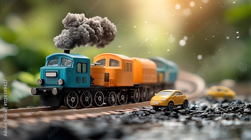 Vibrant Upcycled Toy Train Traverses Handcrafted Paper Track Blending ...