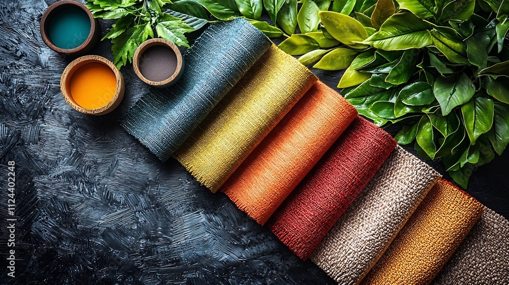 Vibrant Brand Color Palette on Mood Board with Swatches and Textures ...