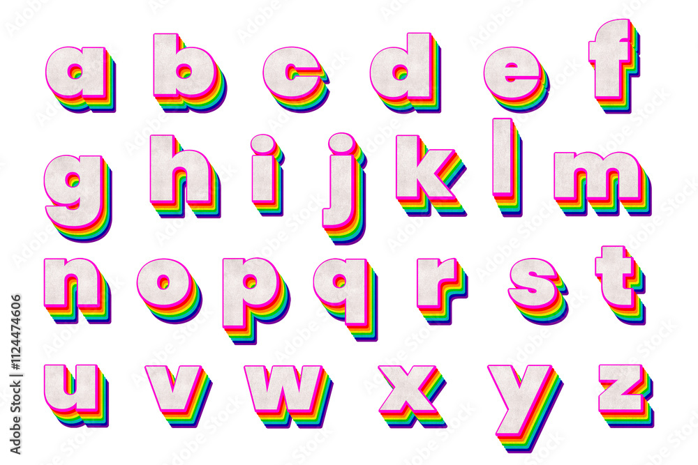 Stock-Illustration „Layered A-Z alphabet png set lowercase letters ...