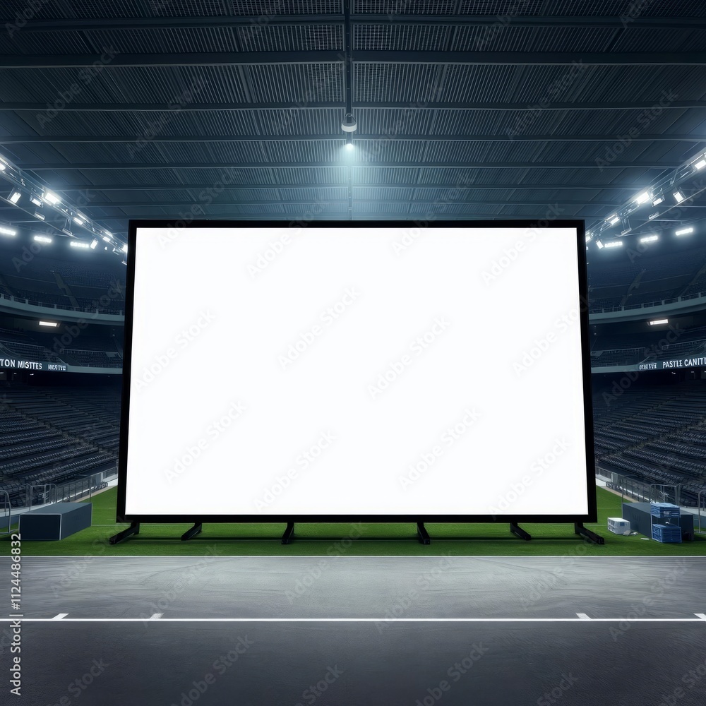 Foto de Stock Large blank display in an empty football stadium street ...