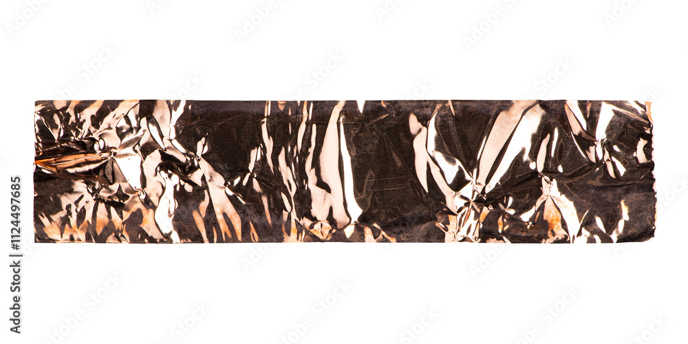 Metallic tape png, wrinkled bronze journal sticker, collage element ...