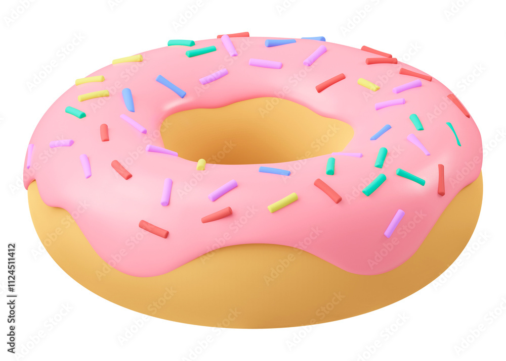 Donut sticker png, 3d food clipart on transparent background Stock ...