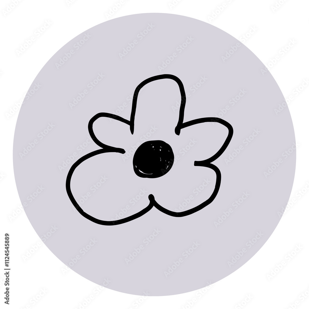 PNG flower IG story cover template, transparent background Stock ...