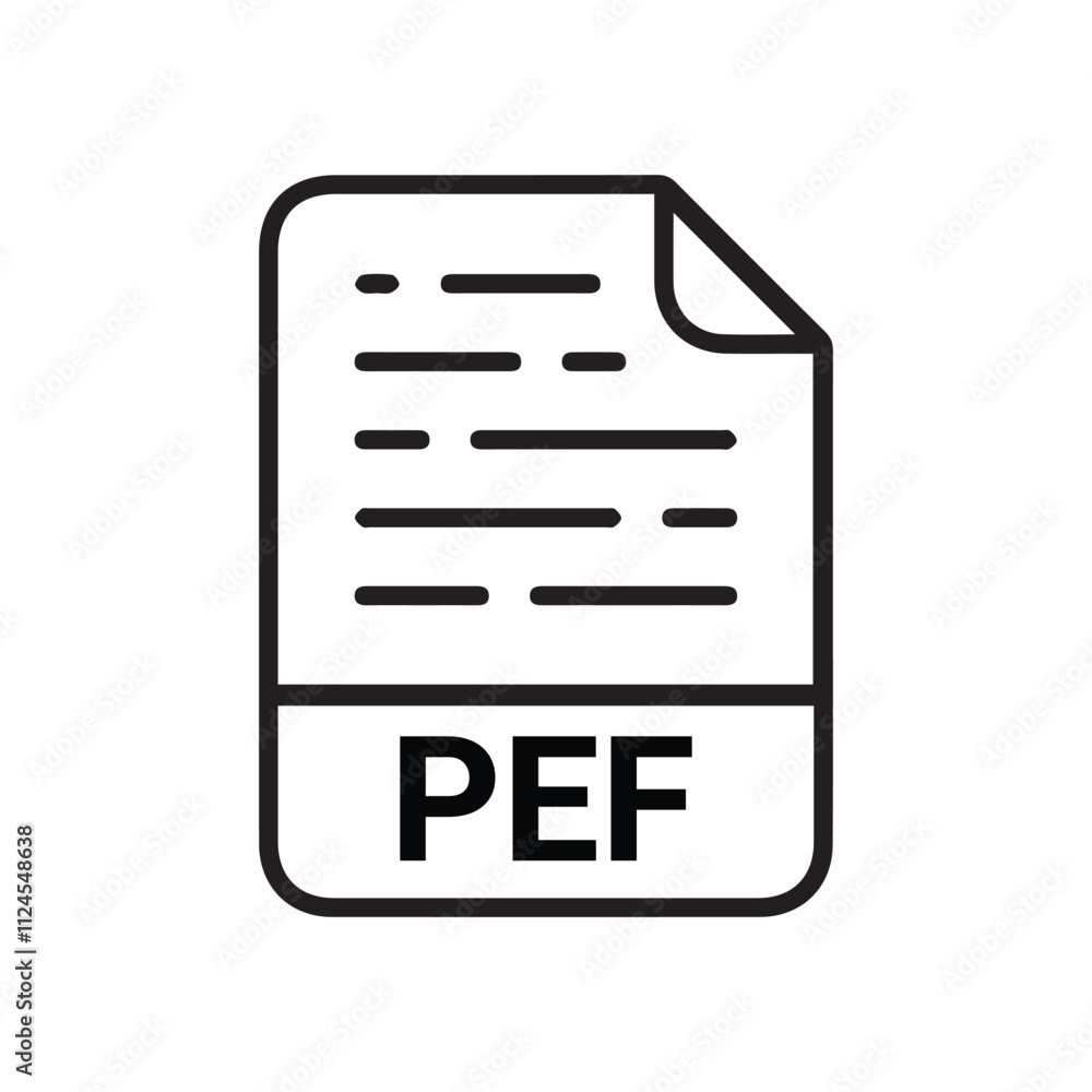PEF icon, PEF outline vector icon. Thin line black PEF icon, flat ...