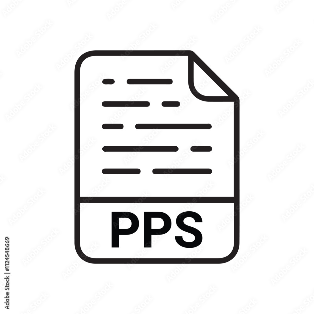 PPS icon, PPS outline vector icon. Thin line black PPS icon, flat ...