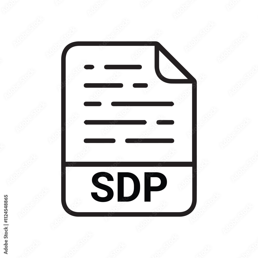 SDP icon, SDP outline vector icon. Thin line black SDP icon, flat ...