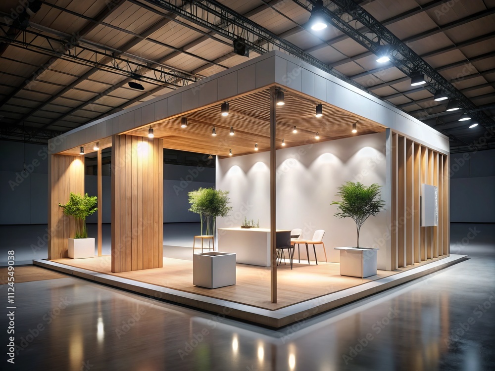 Empty Trade Show Booth 3D Render: Exhibition Stand Design, Blank Expo ...