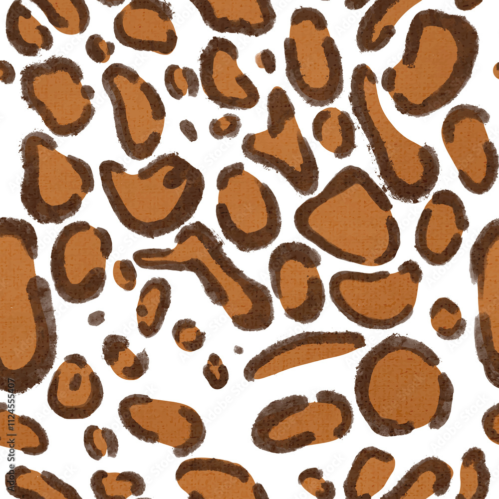Leopard pattern png transparent background brown design paint style ...