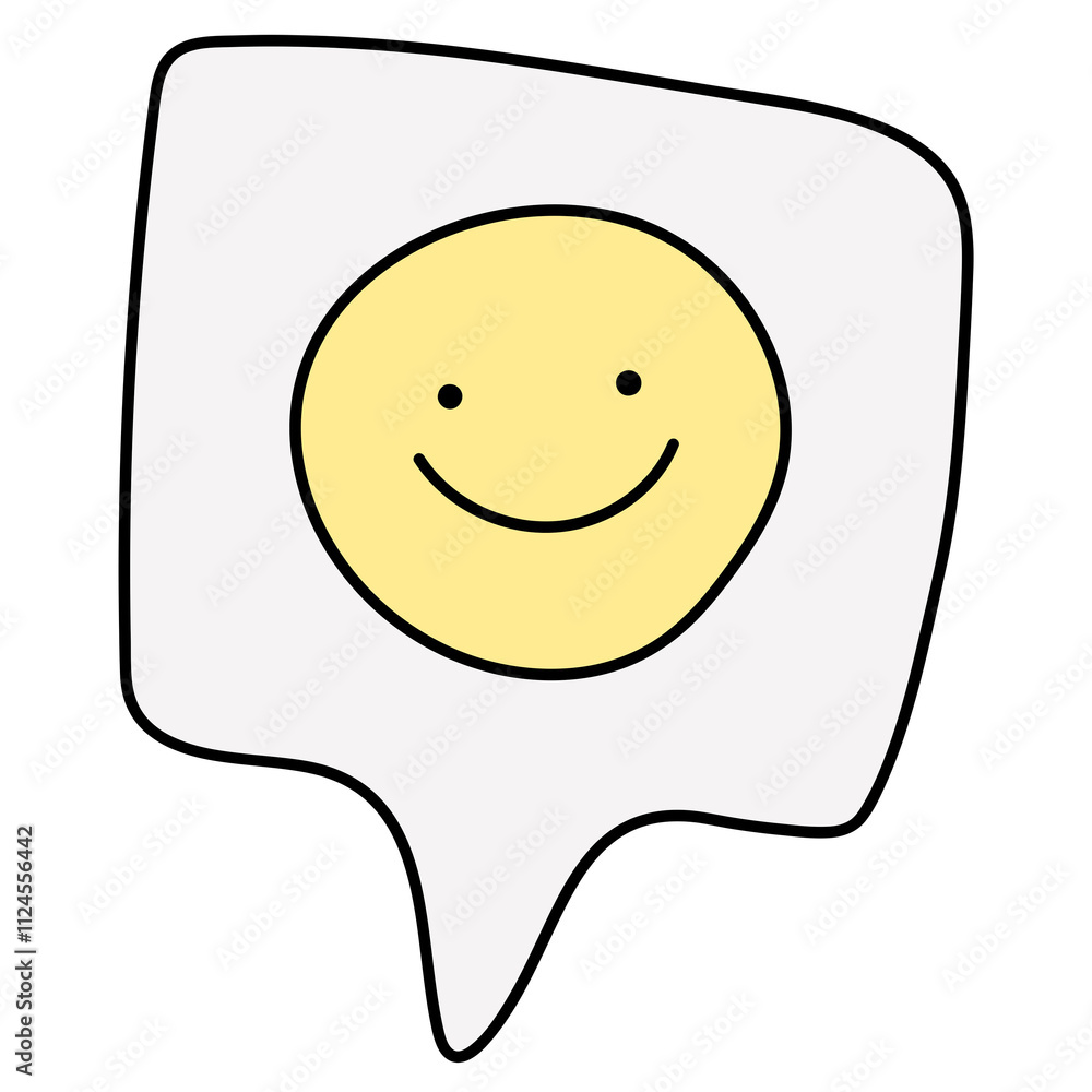 Smiling face png sticker, social media emoticon doodle on transparent ...