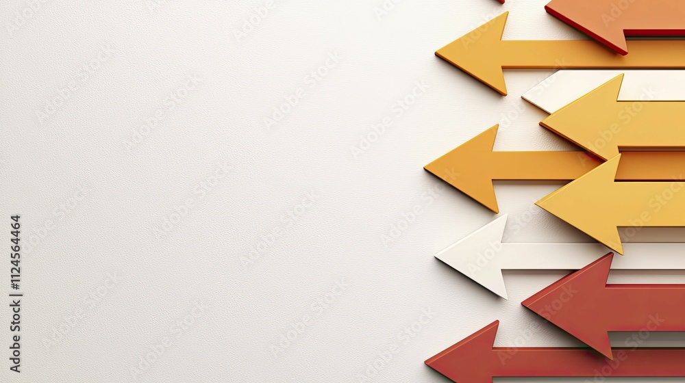 Dynamic arrows converging towards a single point, neutral gray ...