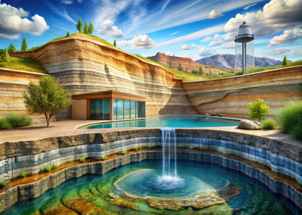 Artesian Aquifer: Underground Water Structure, Groundwater Diagram ...