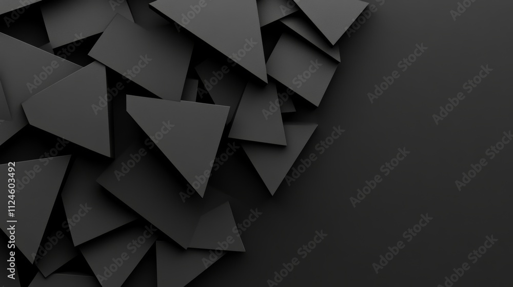Black background with many triangles. The triangles are all different ...