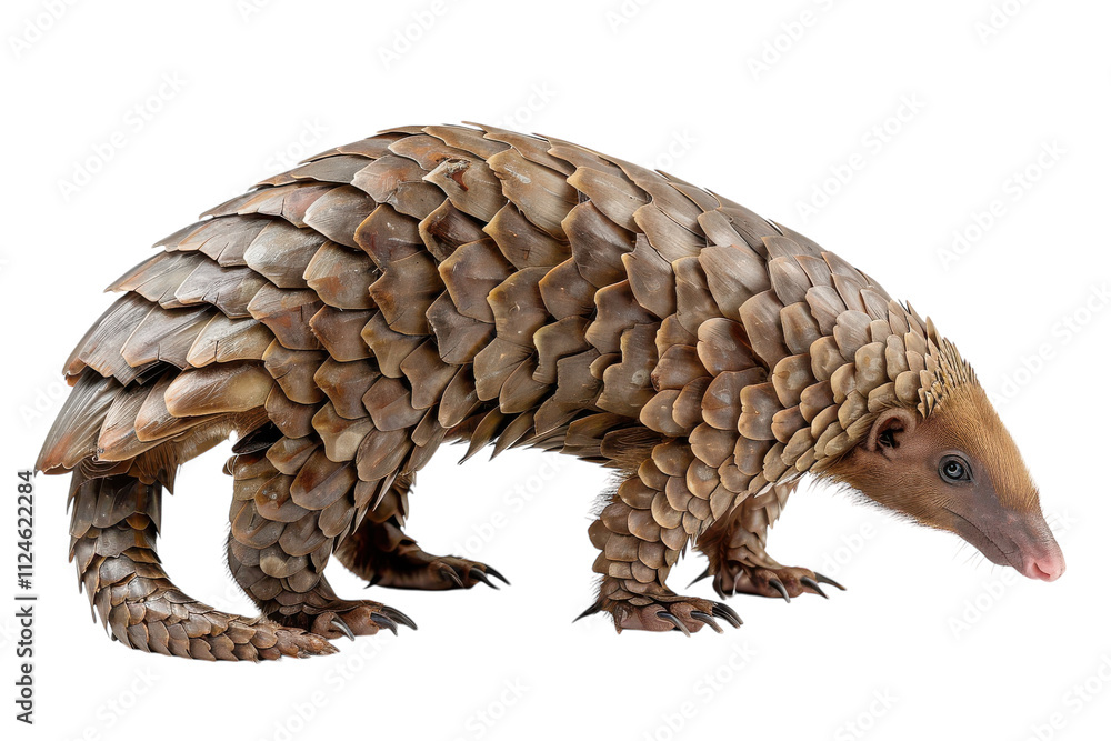 Hyperrealistic Side Profile of a Pangolin Showcasing Its Unique Scales ...