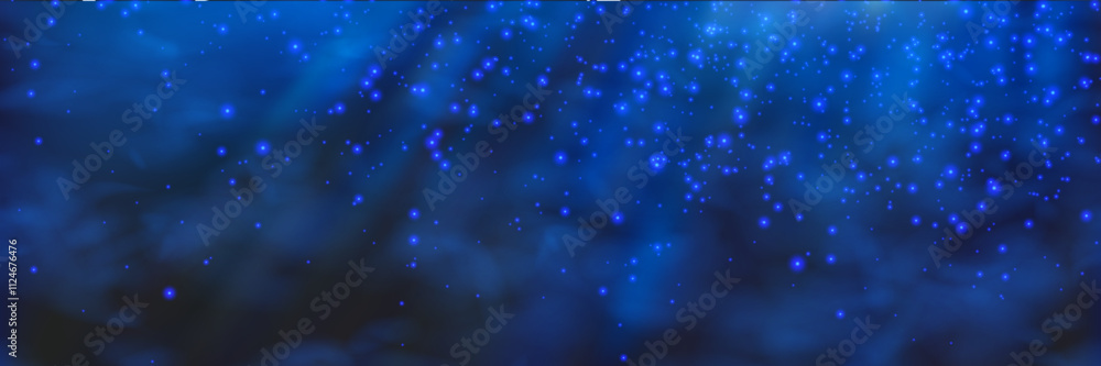 Under water soft dark blue gradation bg with glowing particles, texture ...
