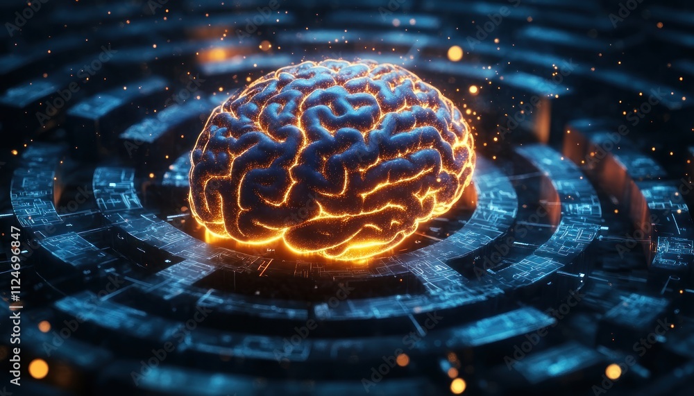 Foto de Stock Unlocking Cognitive Potential A Dynamic Brain Maze ...