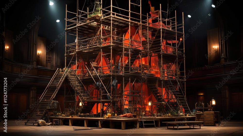 site with scaffolding HD 8K wallpaper Stock Photographic Image Stock ...