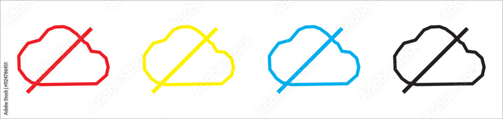 Cloud off icon - no cloud computing sign disable icons - clouds offline ...