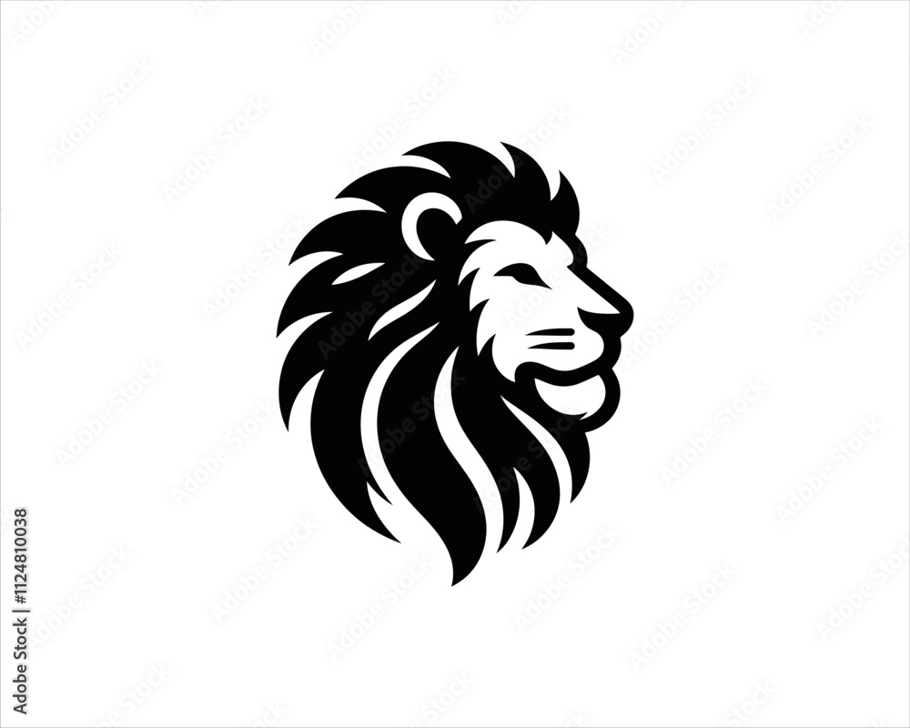 Lion head icon vector. Lion face logo design template. Silhouette ...
