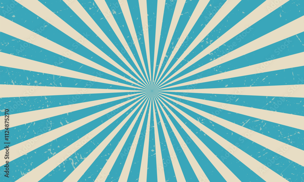 Retro vintage spiral wavy sun rays sunburst blue background pattern radial spiral stripes burst ...