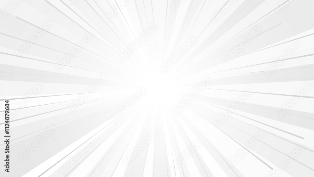 Gray background with white sun ray. Pattern of starburst. Abstract ...