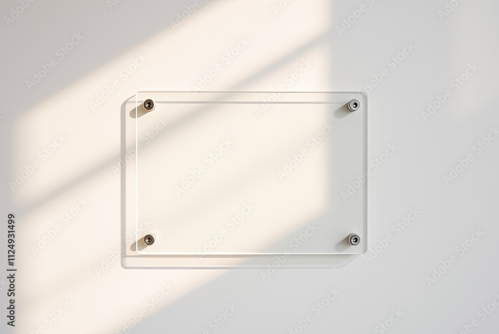 Blank Transparent Glass Interior Office Corporate Signage Plate Mock Up ...
