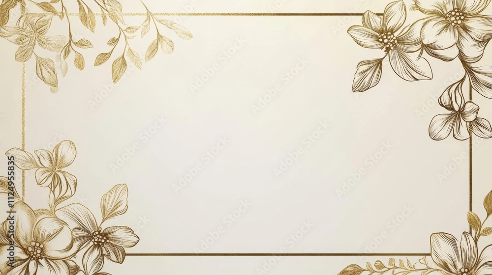 Elegant floral border design digital artwork graphic design soft color ...