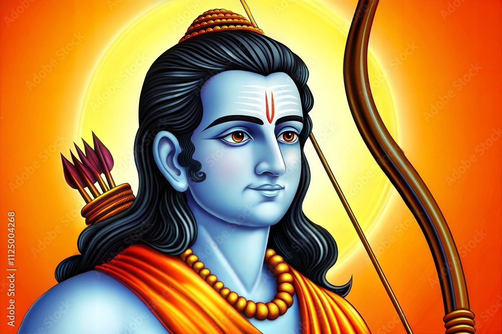 Lord Rama, Hindu Deity, Artwork, Bow, Arrows, Epic, Ramayana, Indian ...