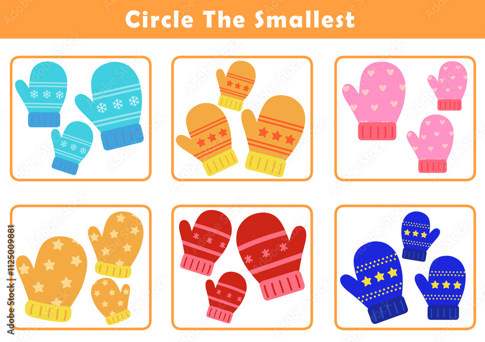 Winter activity sheet. Education game for children with cute winter ...