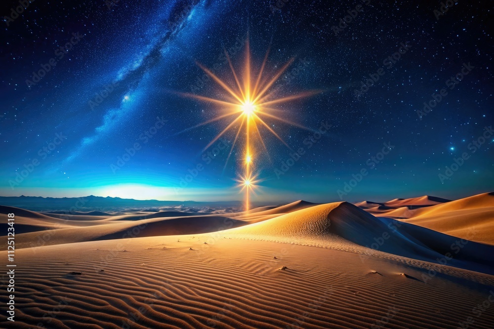 Ilustración de Stock Desert Night Star Hope Beacon AI Art - Night Sky ...