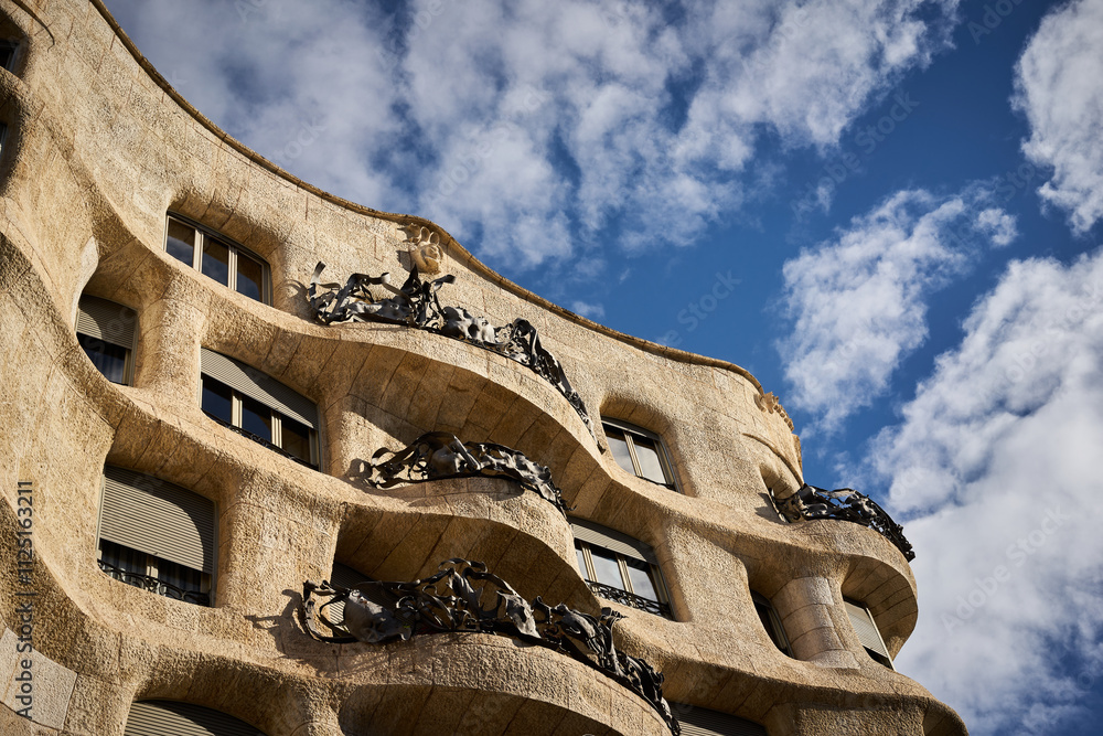 Barcelona, Spain - 10, 10, 2024, La Pedrera Casa Mila, work of Antoni ...