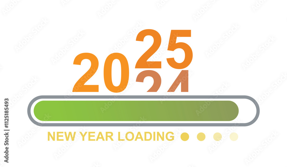 Image vectorielle Stock Loading 2024 to 2025 progress bar. Happy new ...