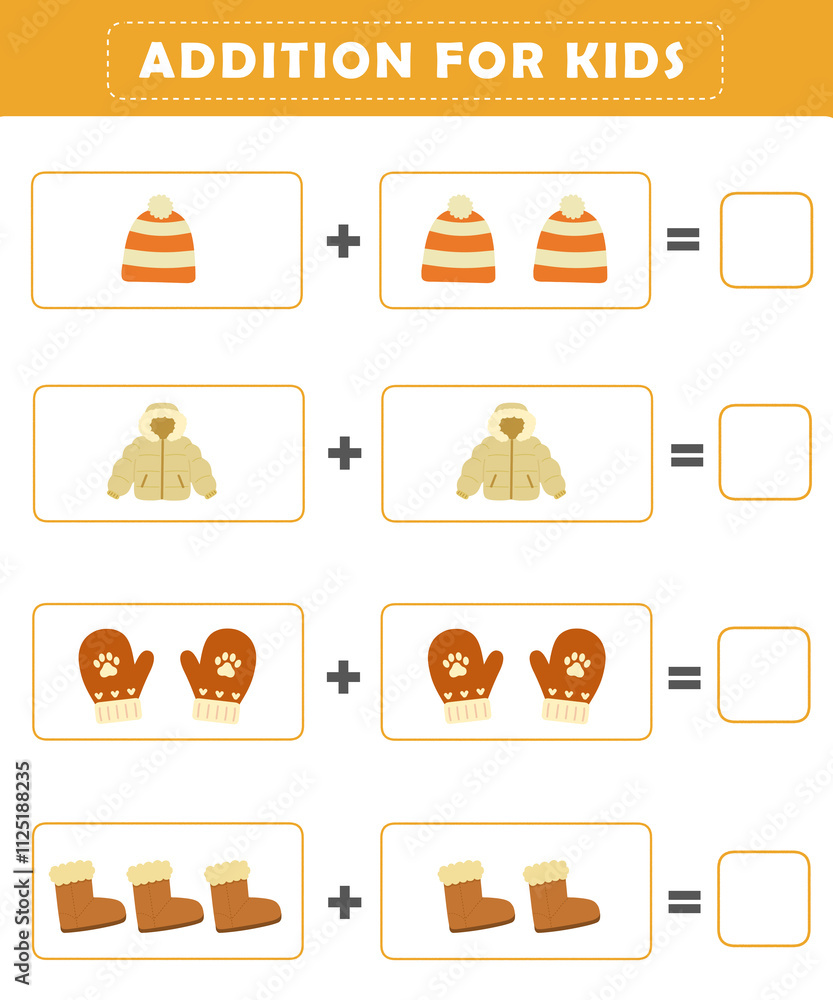 Winter activity sheet. Addition for Kids. Fun Math Logic Puzzles for ...