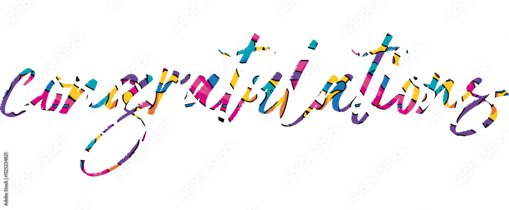 Congratulations Modern calligraphy. Hand drawn lettering of ...