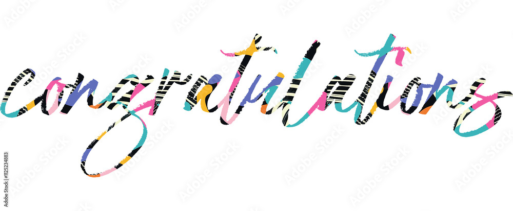 Congratulations Modern calligraphy. Hand drawn lettering of ...