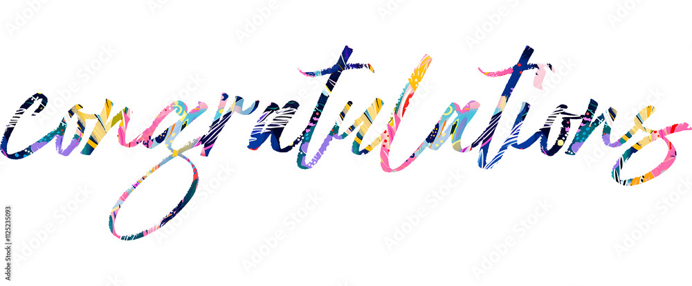 Congratulations Modern calligraphy. Hand drawn lettering of ...