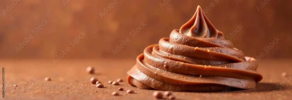 Banner with cream, mousse in the color of 2025 – Mocha Mousse. Place ...