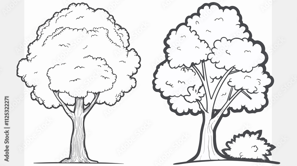 Tree icon outline vector illustration isolated on white background for ...