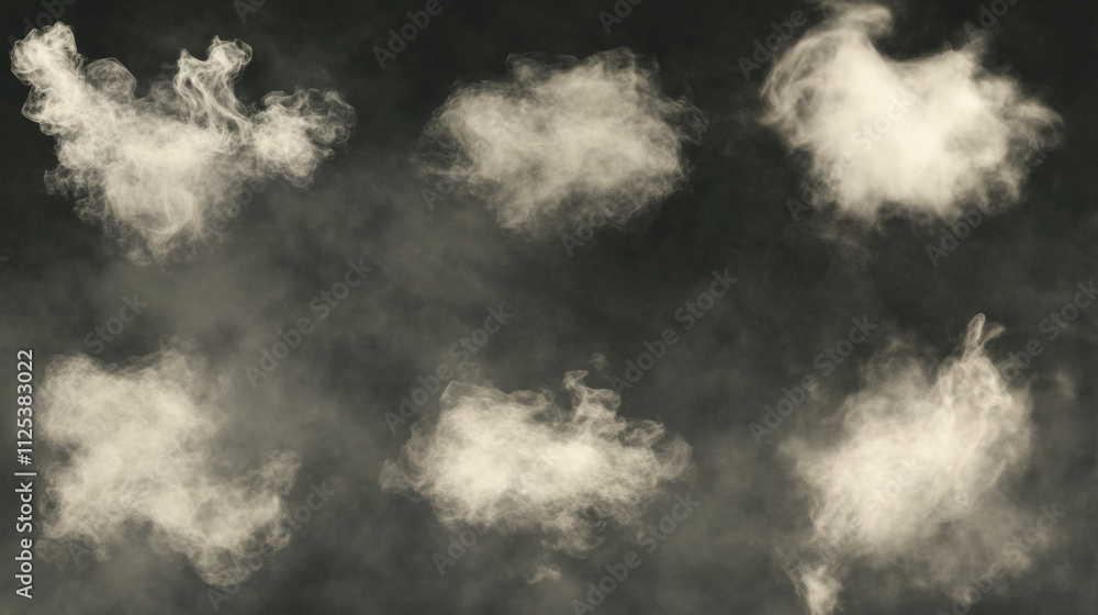 Dust clouds motion. Smoke speed animation vector. Comic steam puff ...