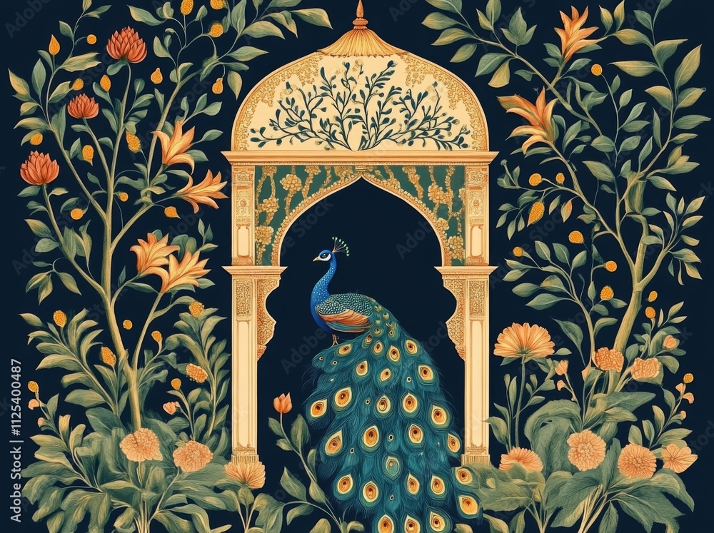 Exploring the beauty of Mughal architecture through detailed artwork of ...