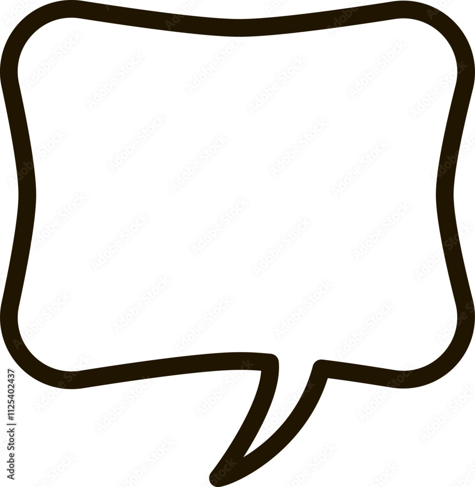 Vector de Stock Hand drawn speech bubble with rounded corners and a pointed tail provides a ...