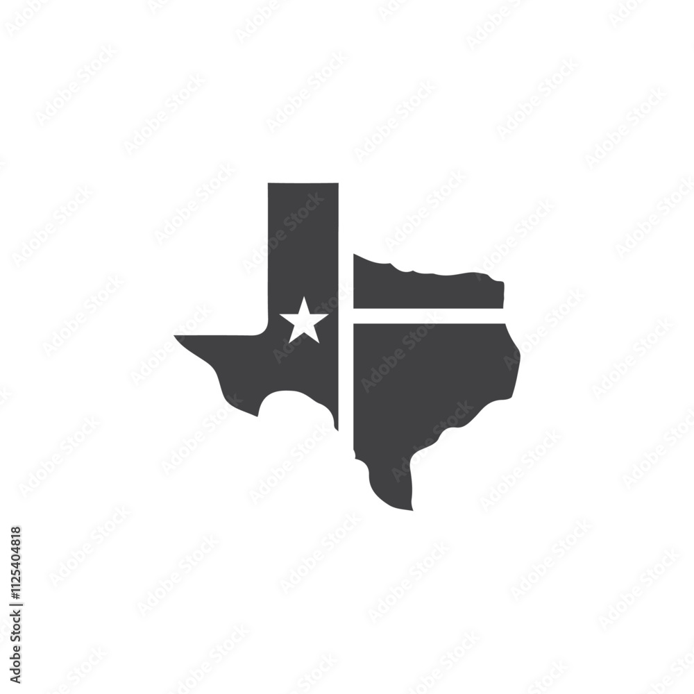 Texas map icon Vector logo outline Stock Vector | Adobe Stock