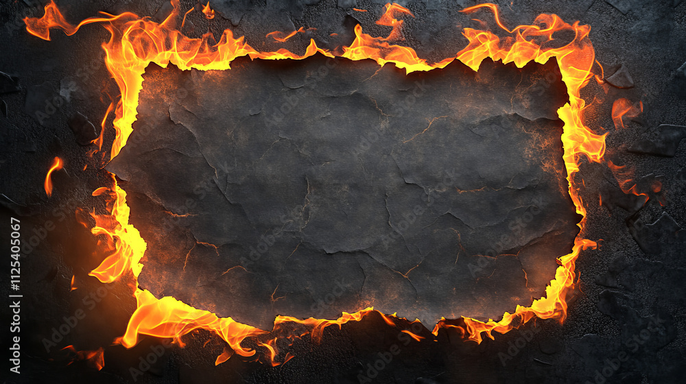 Rip burnt paper edge effect. Fire texture border. Ash on page for ...