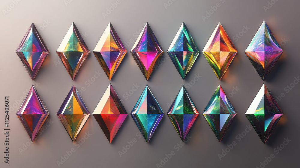 Rainbow diamond flare light elements with overlay effect. Realistic ...