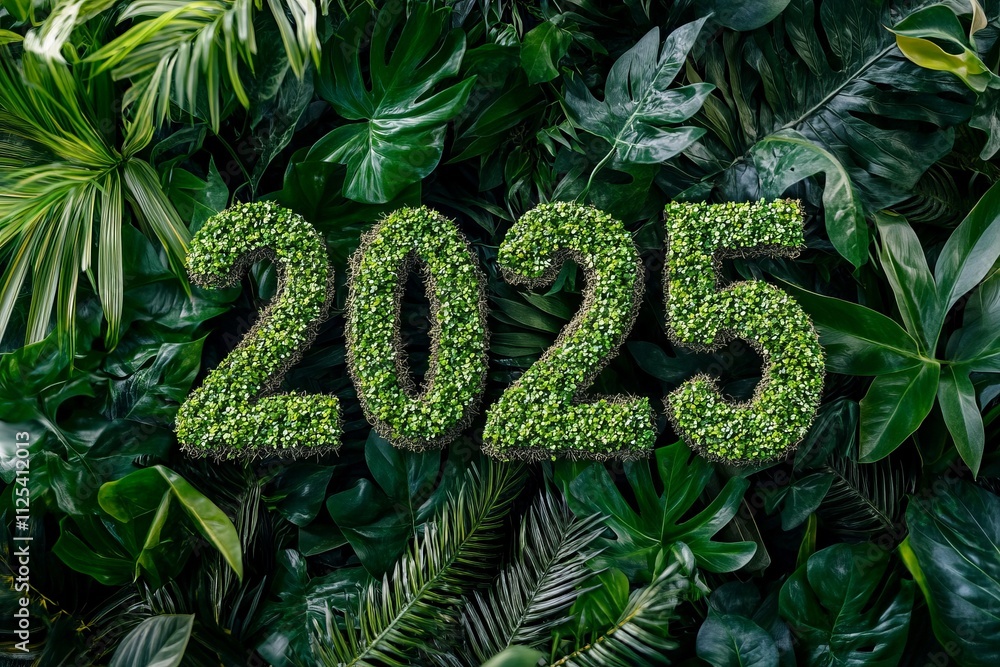 New Year 2025 green recycling and save our planet and earth environment ...
