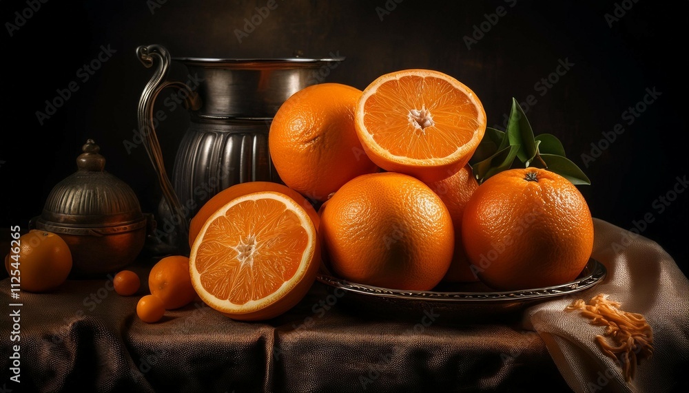 vintage orange still life photography black background dark moody retro ...