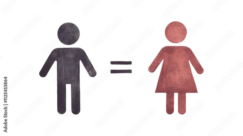 Male and female symbols with equal sign in between, minimalistic style ...