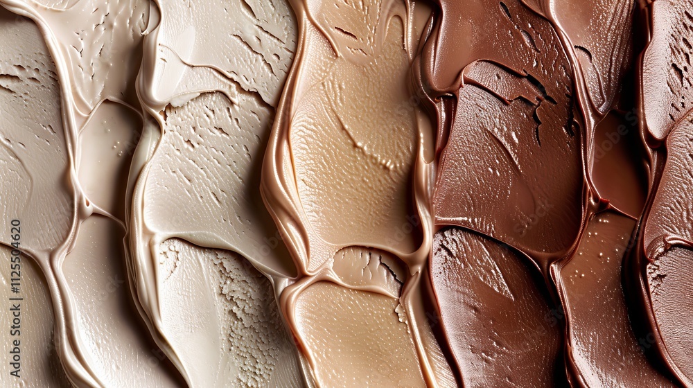 Chocolate ice cream gelato mousse pudding texture in a summer food ...