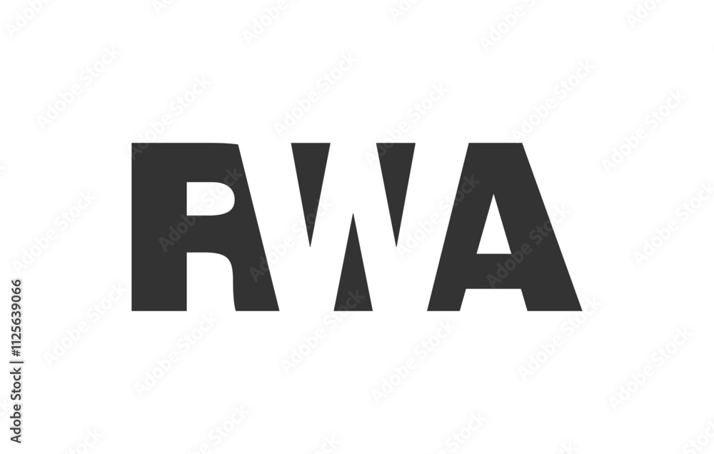 RWA logo design. Initial letter R W A bold font style for tech startups ...