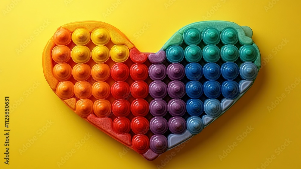 Rainbow Pop It Toy Shaped Like A Heart Stock Illustration | Adobe Stock