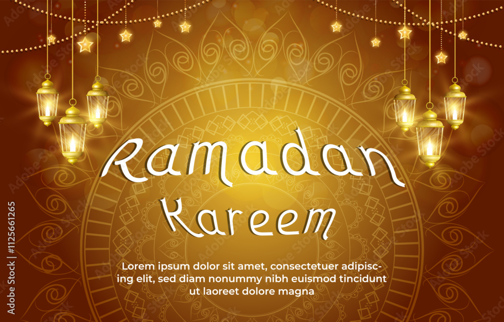 ramadan kareem 2025 template banner with beautiful islamic ornament ...